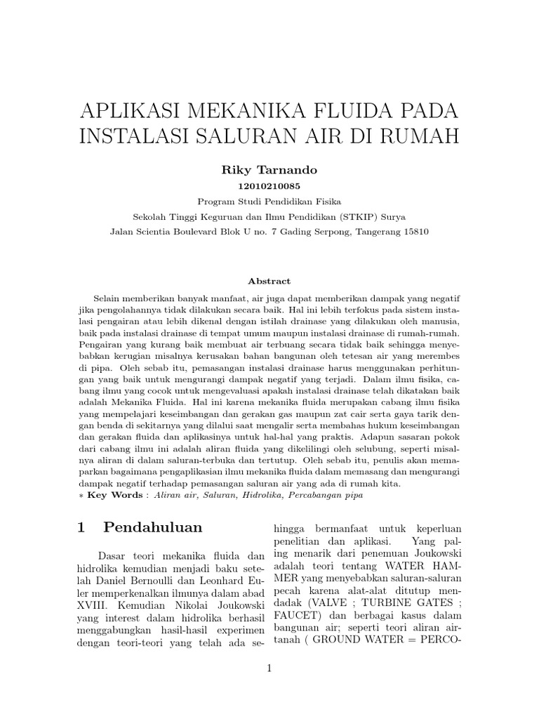 Mekanika Fluida Libre | PDF | Sains & Matematika