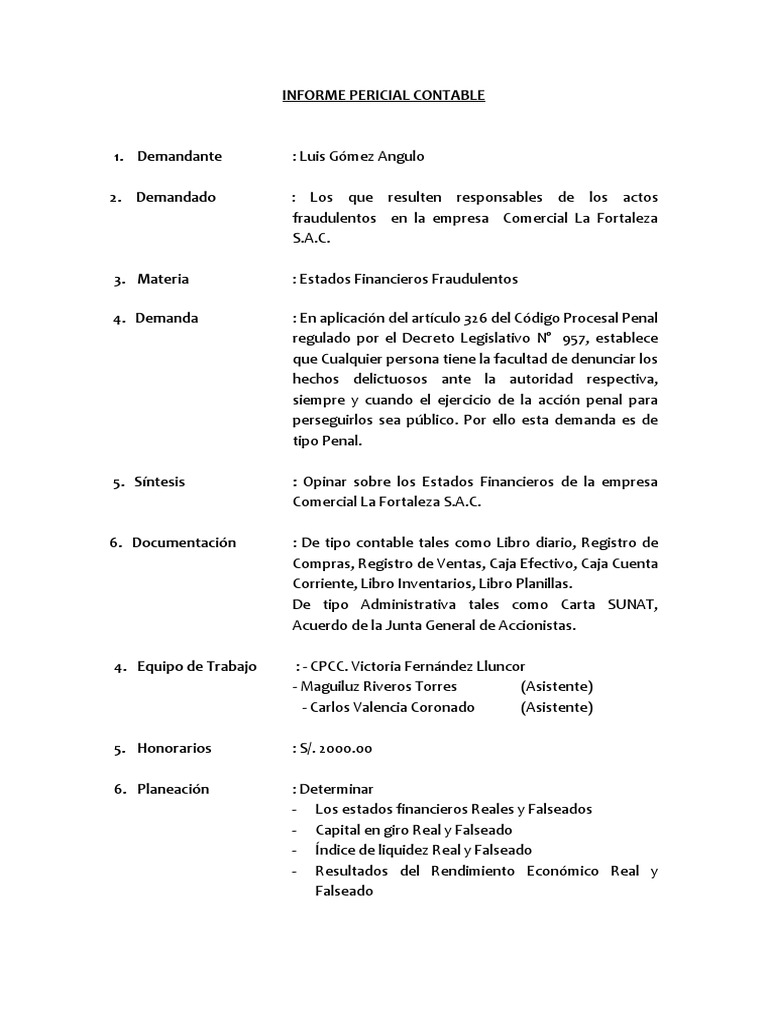 Informe Pericial Ok | PDF | Derecho penal | Personalidad legal