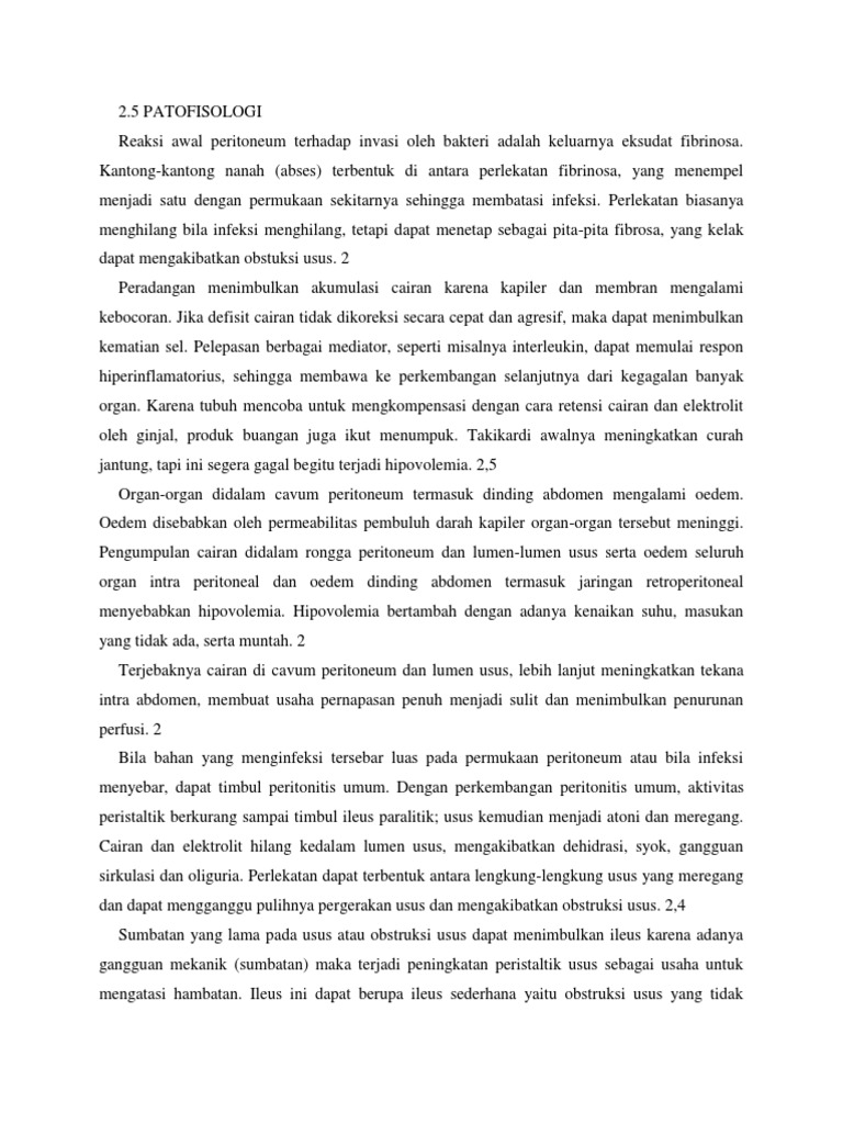 Patofisiologi Peritonitis dan Komplikasi | PDF | Sains & Matematika
