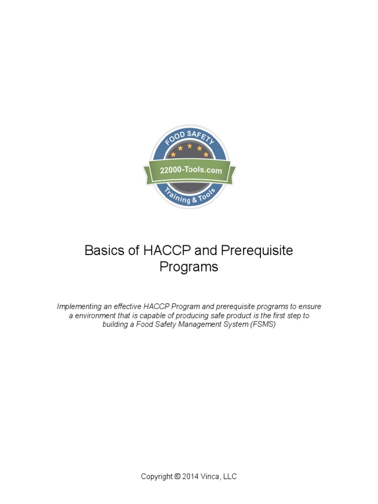 Basics of HACCP and Prerequisite Programs | PDF | Hazard Analysis And ...