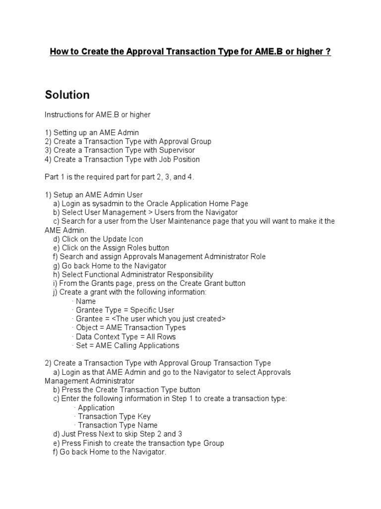 Oracle AME Approval Setup Guide | PDF | System Software | Computer Engineering