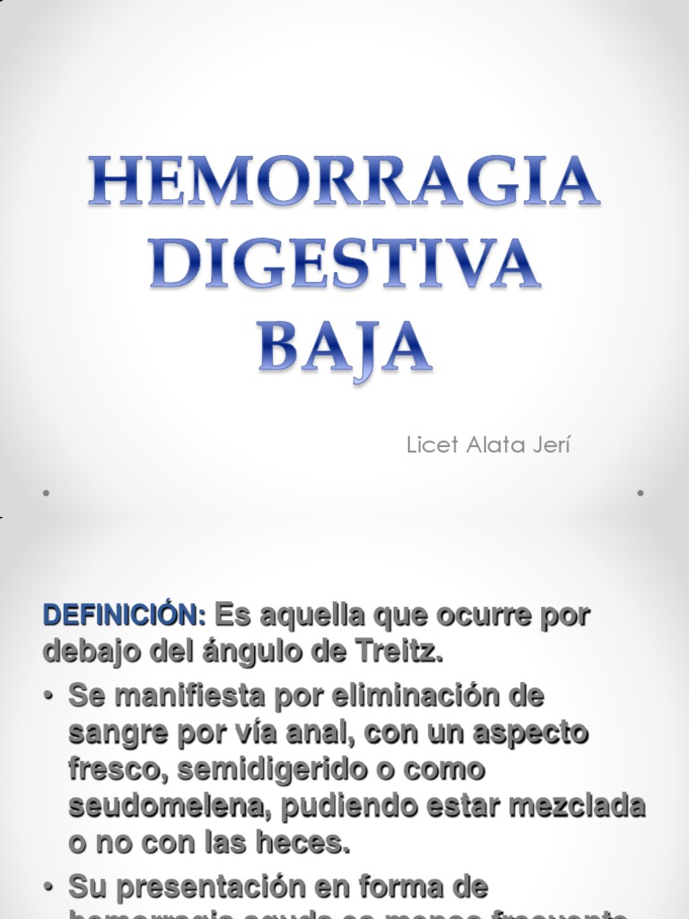 Hemorragia Digestiva Baja | PDF