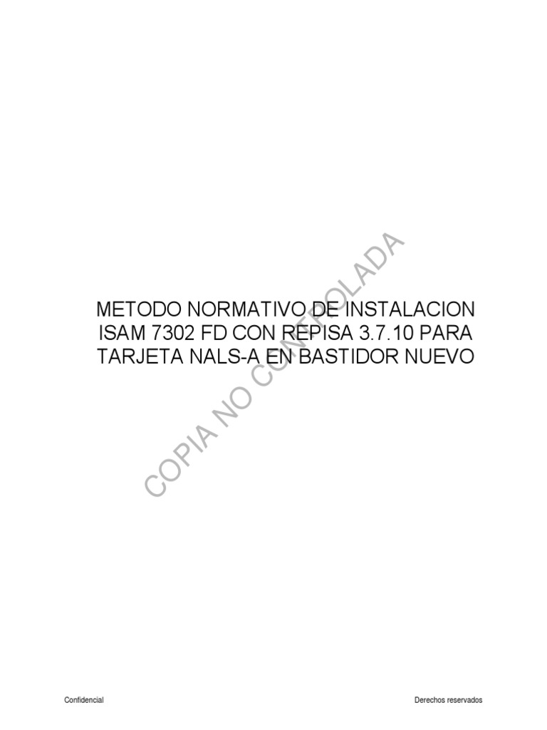 Instalación ISAM 7302 FD con Repisa | PDF | Línea de abonado digital ...