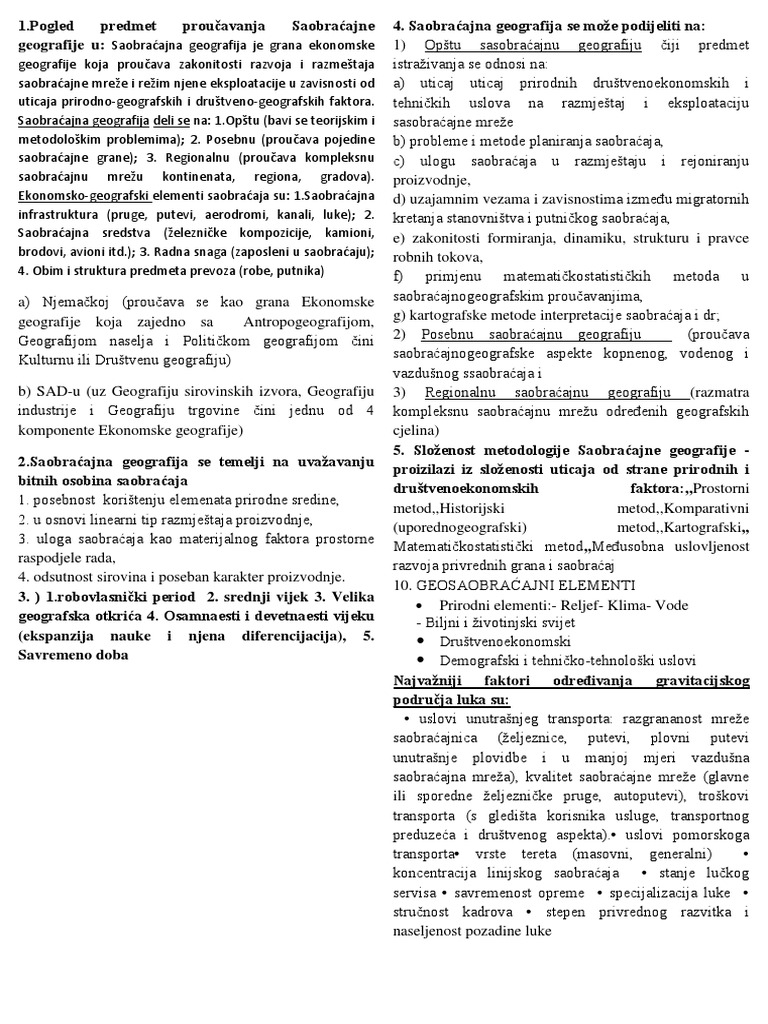 Saobracajna Geografija. | PDF