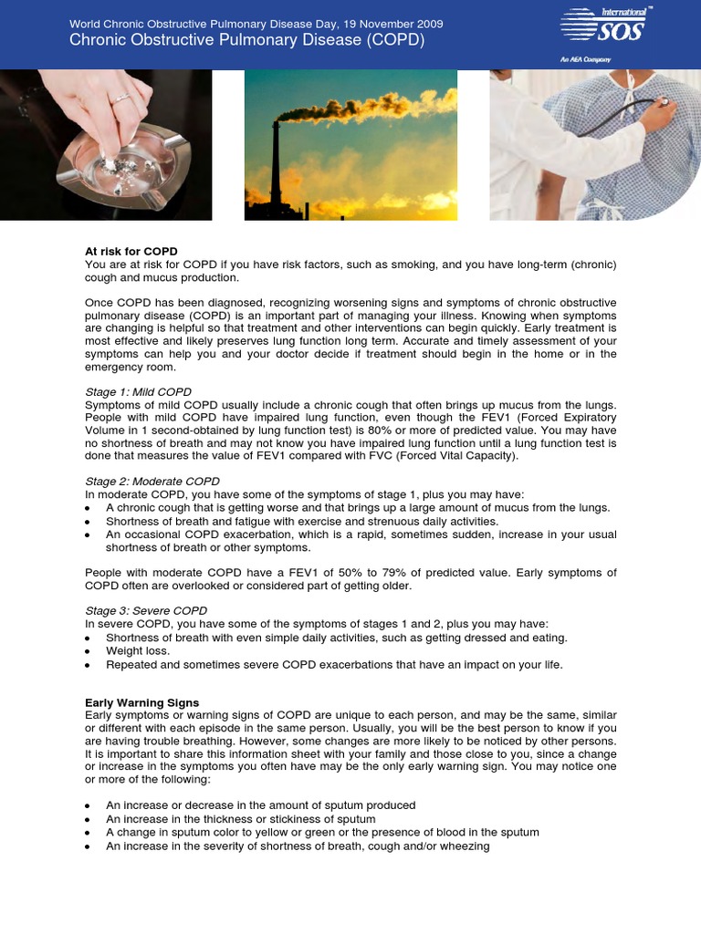 COPD Early Warning Signs and Sputum Color | PDF | Chronic Obstructive ...
