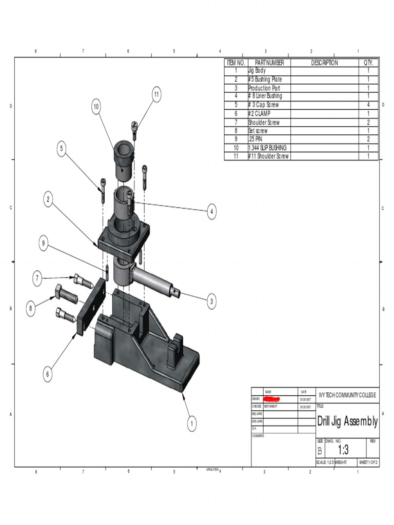 Drill Jig Assembly - Example For Class | PDF