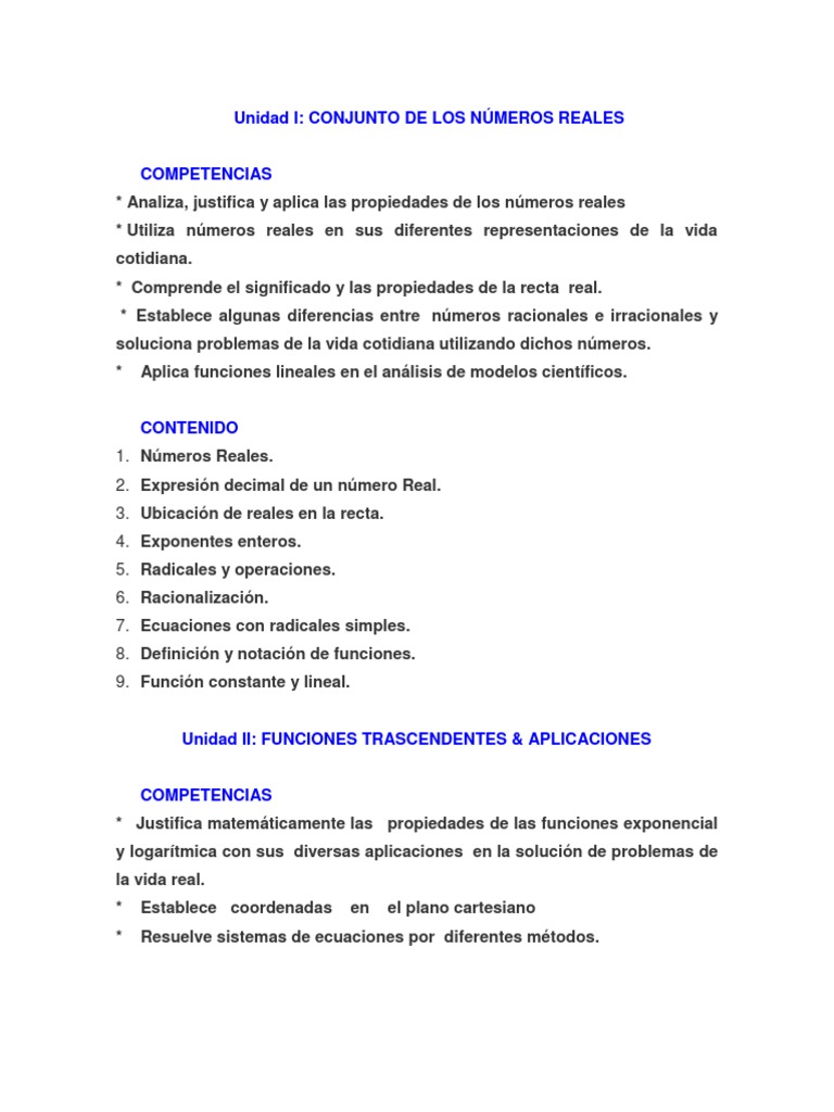 Contenido Tematico Noveno Grado | PDF | Número Real | Ecuaciones