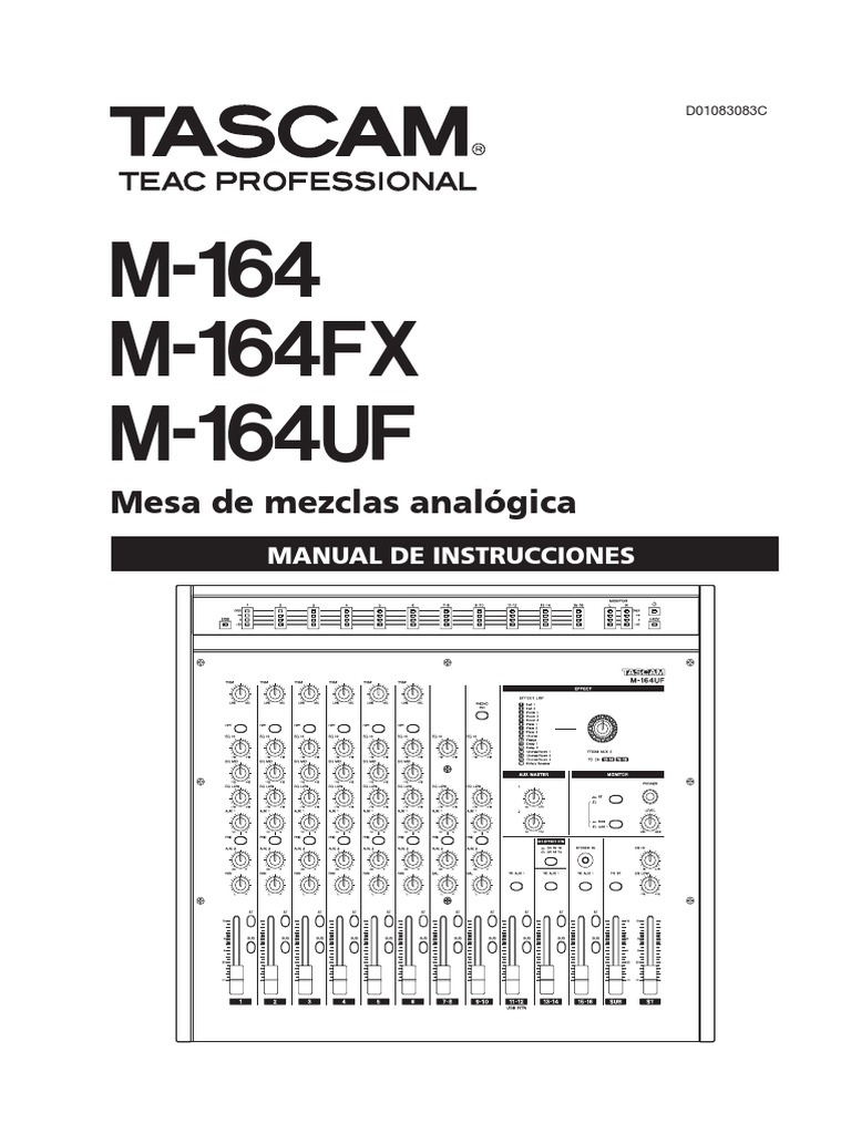 Manual de usuario TASCAM M-164UF | PDF | USB | Enchufes y tomas de ...