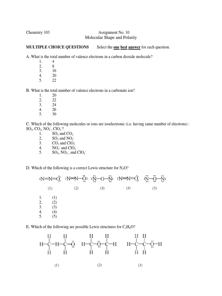 Chemistry Self Assessment | PDF | Covalent Bond | Chemical Bond