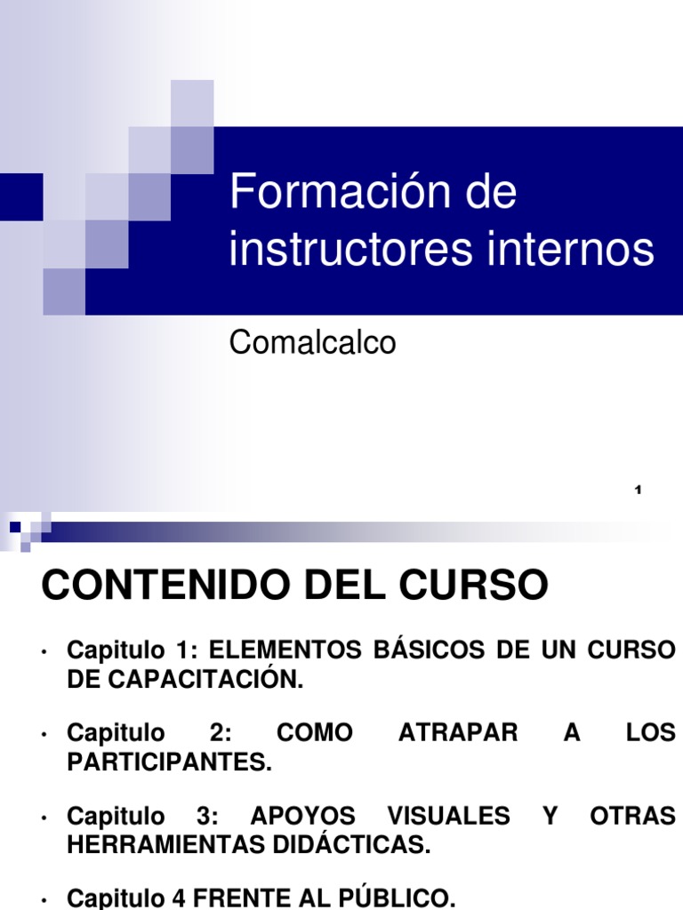 Formación de Instructores Internos | PDF | Taxonomía (biología ...