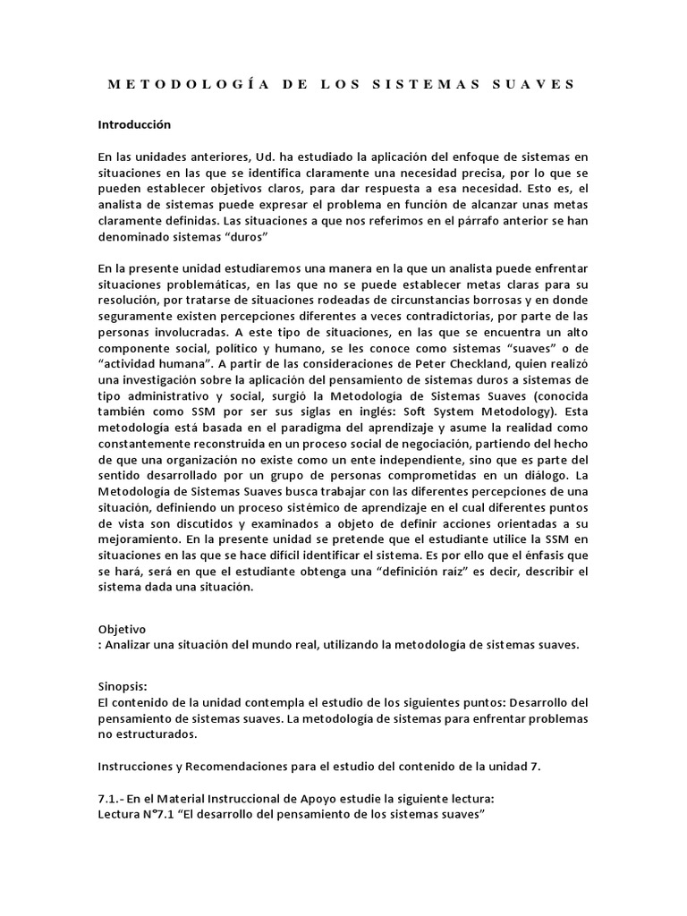 Soft System Methodology-Paso A Paso | PDF | Modelo conceptual | Metodología
