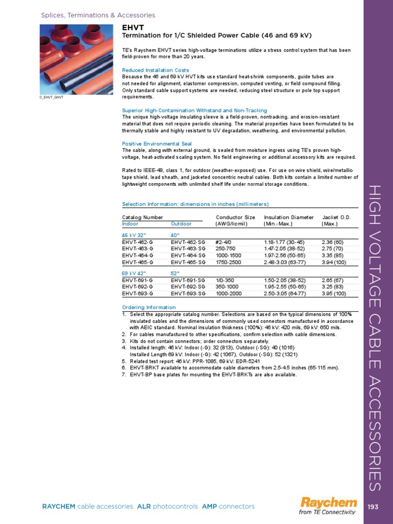C Ehvt GHVT | PDF | Cable | Insulator (Electricity)