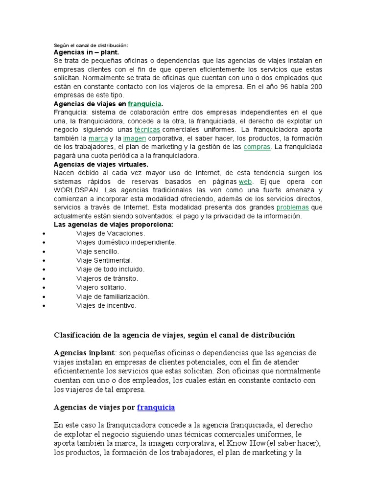 Agencia de Viajes | PDF | Agencia de viajes | Distribución (comercial)
