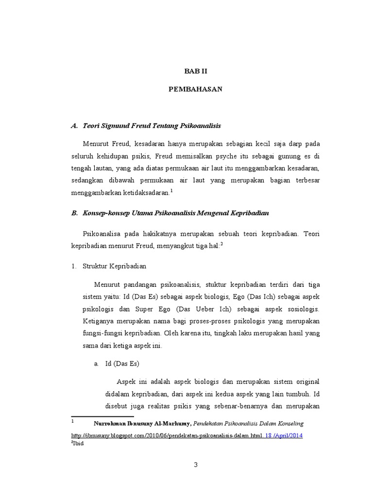 BAB II Makalah Psikoanalisis | PDF