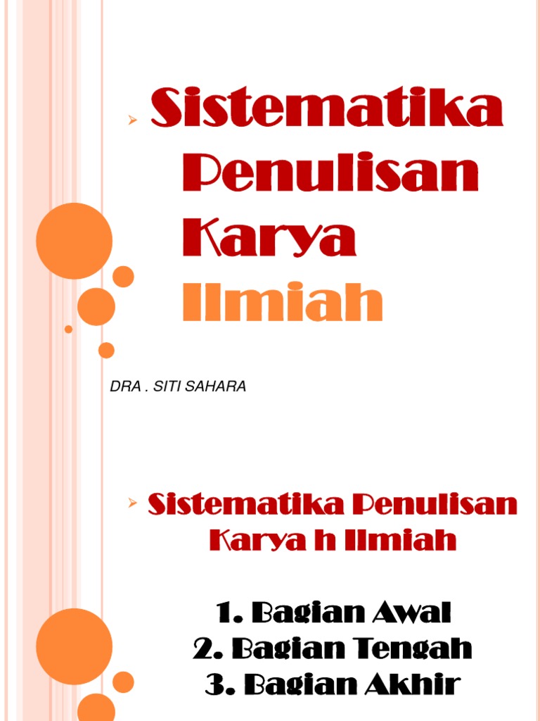 Sistematika Penulisan Karya Ilmiah | PDF