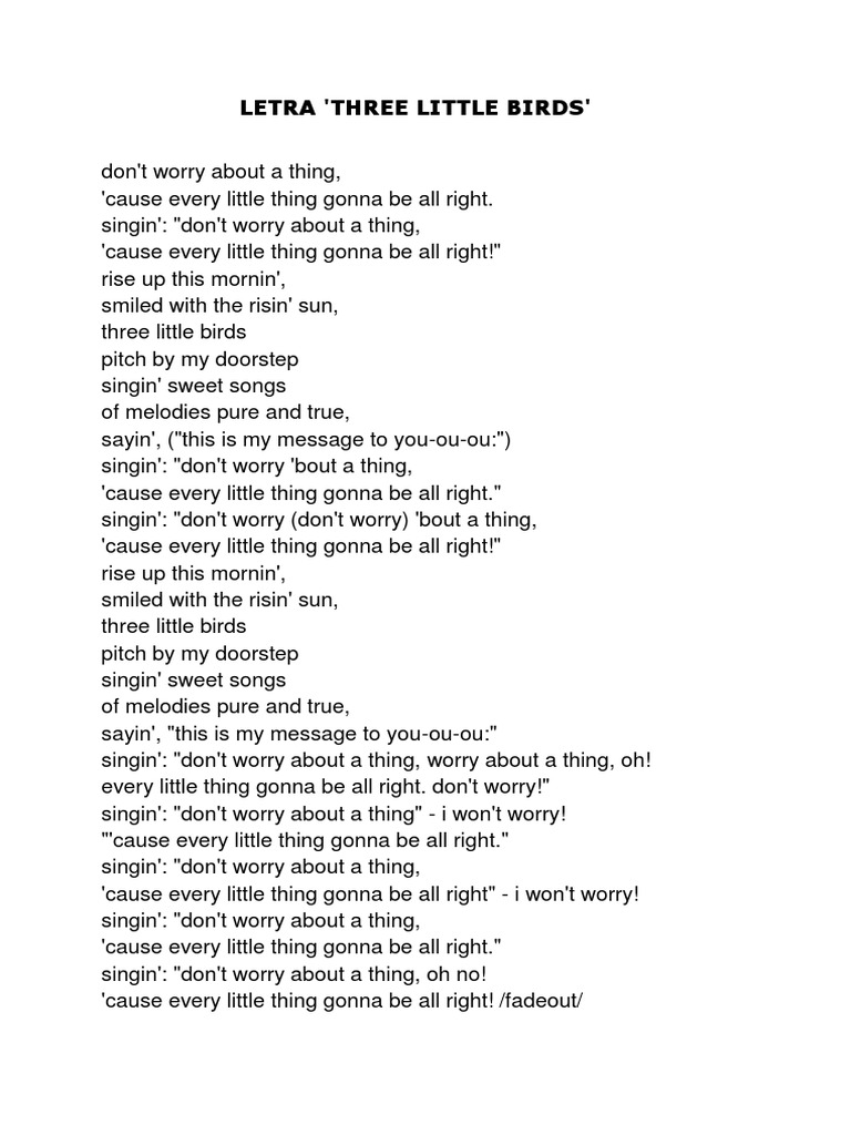 Letra 'Three Little Birds' | PDF