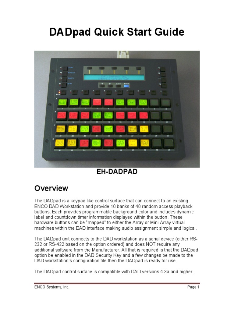 Dad Pad Quick Start | PDF | Electrical Connector | Computer Keyboard