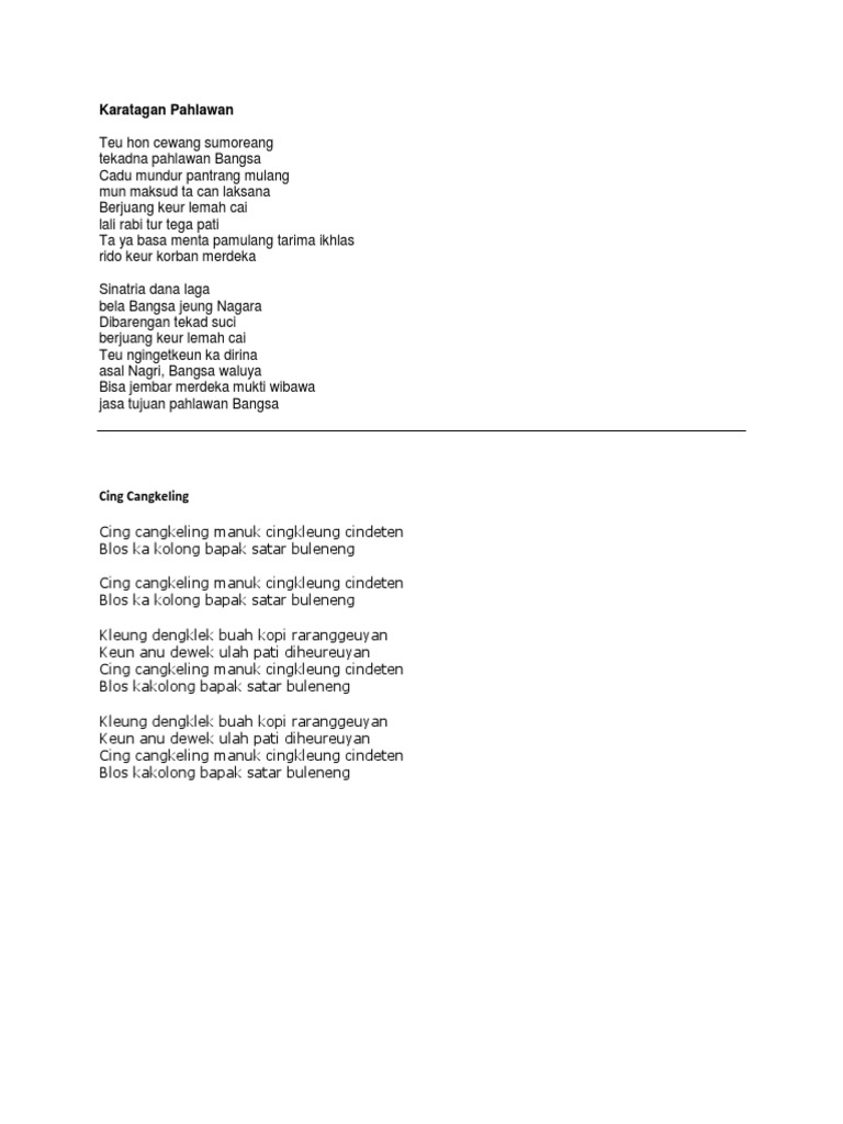 Lirik Karatagan Pahlawan | PDF