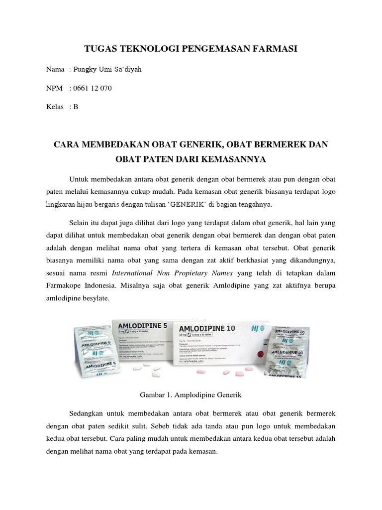 Perbedaan Obat Generik, Obat Bermerek Dan Obat Paten | PDF