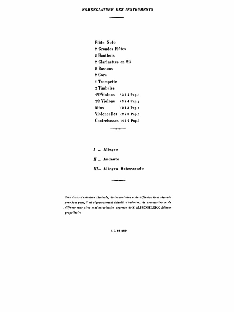 Ibert - Flute Concerto Orch. Score | PDF