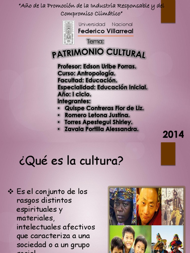 Exposicion Patrimonio Cultural | PDF | Bienes (Ley) | Turismo