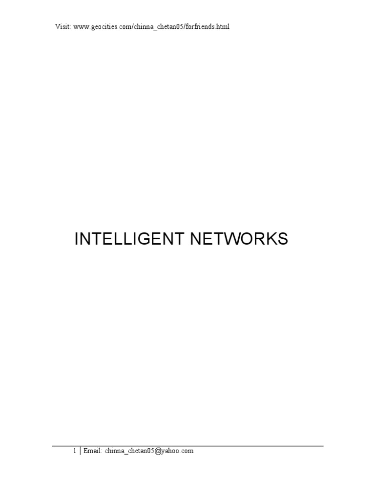 Intelligentnetwork | PDF | Computer Network | Application Software