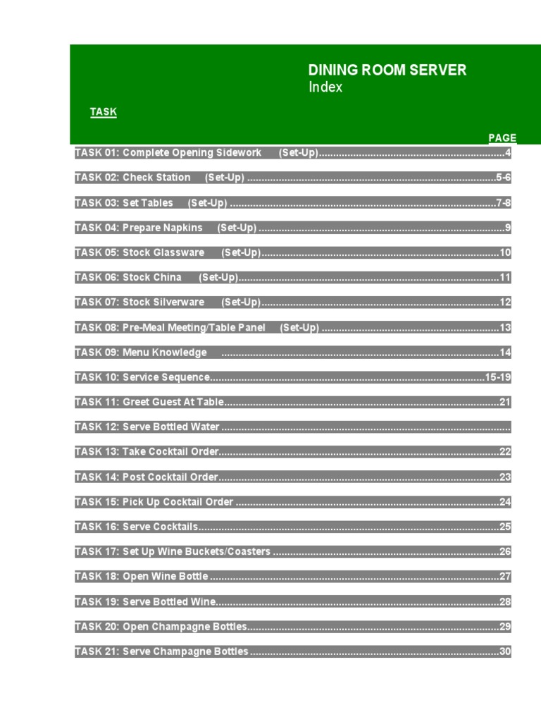 Server Training Manual | PDF