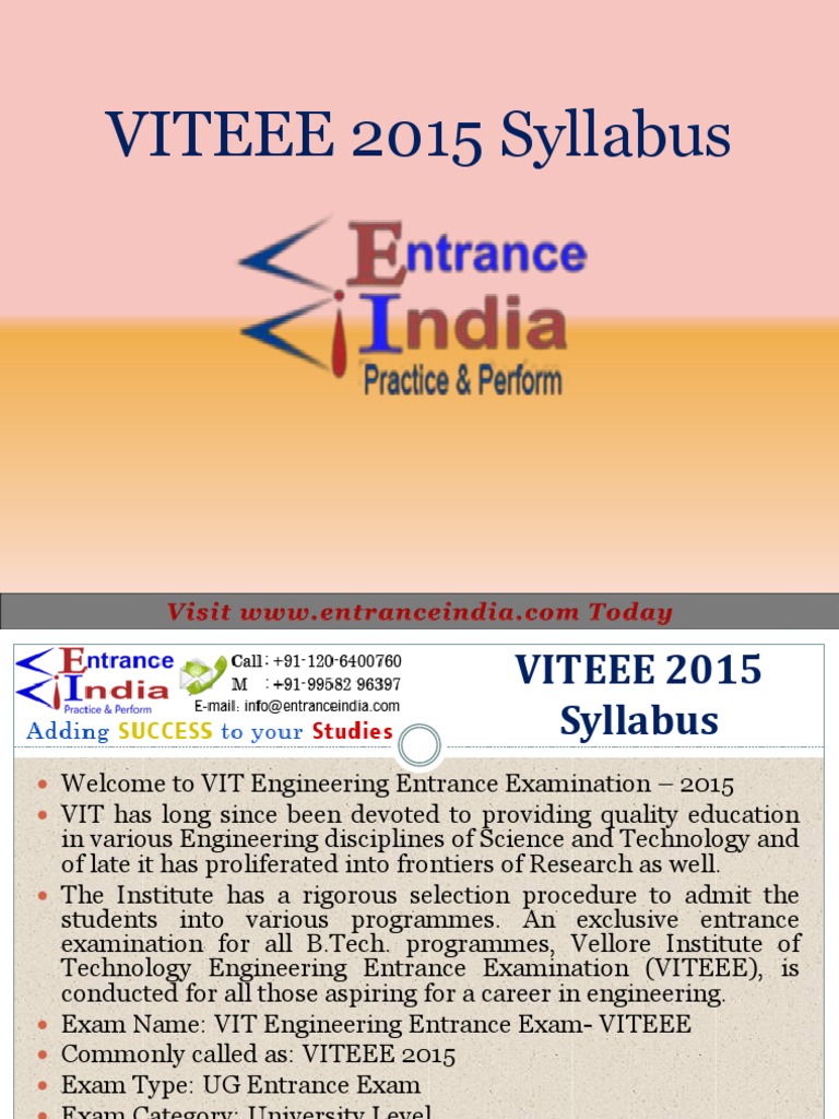 VITEEE Syllabus by Entranceindia | PDF | Nuclear Physics | Differential ...