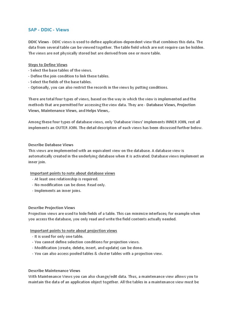 SAP DDIC | Database Index | Databases