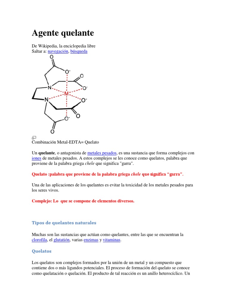 La importancia de la fuerza de unión de los agentes quelantes y su ...