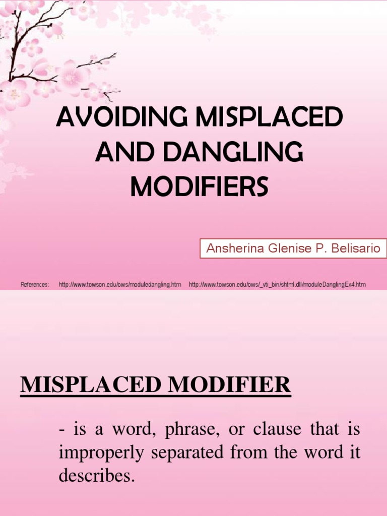 Avoiding Misplaced and Dangling Modifiers | PDF | Phrase | Clause