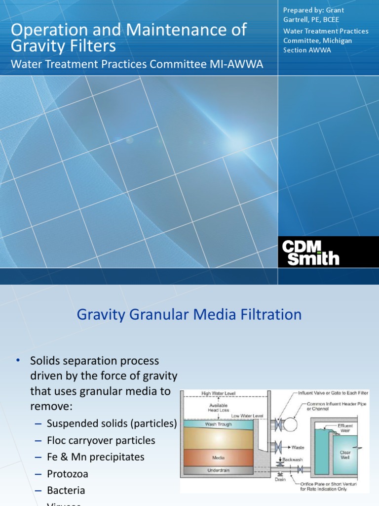 6 - Operation and Maintenance of Gravity Filters | PDF | Filtration ...
