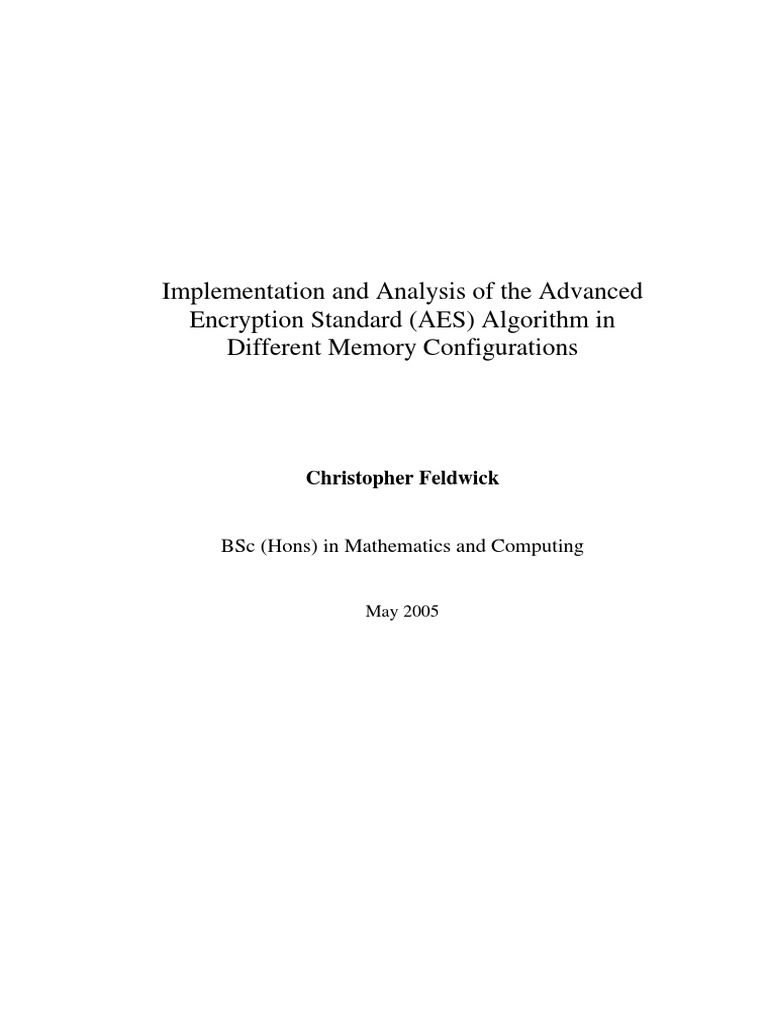 AES Chris Feldwick 2004 5 | PDF | Field (Mathematics) | Cryptography