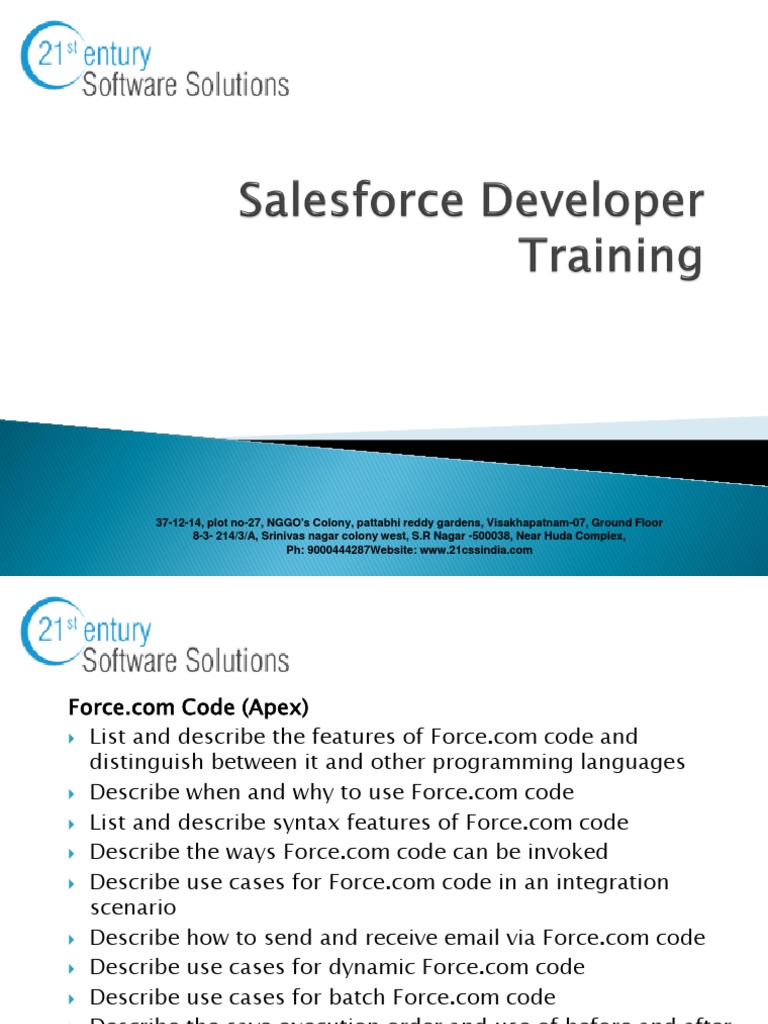 SalesForce Developer Training | PDF | Salesforce.Com | Java Script
