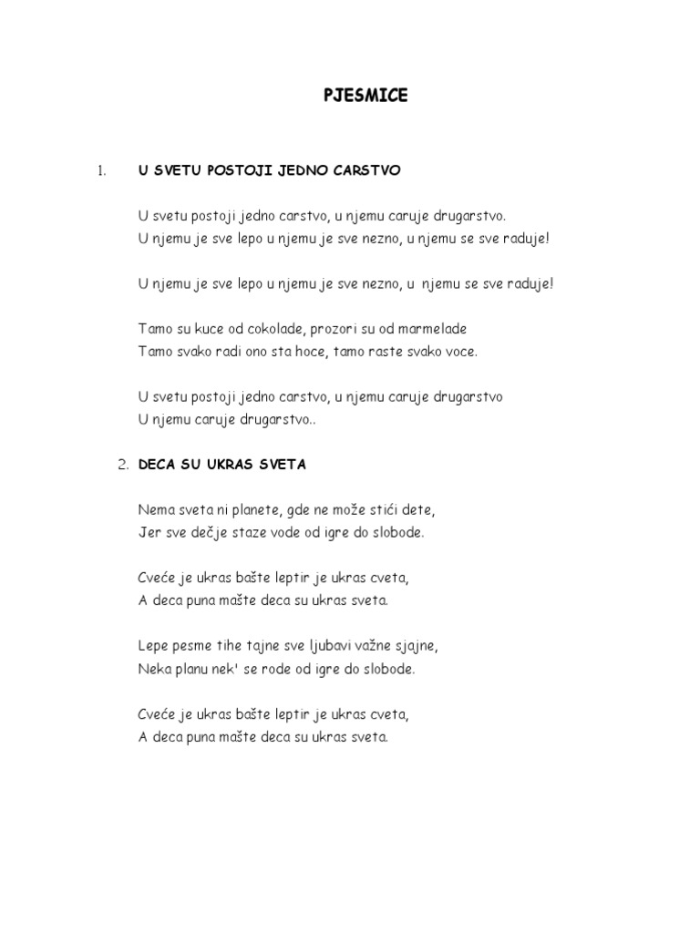 PJESMICE | PDF