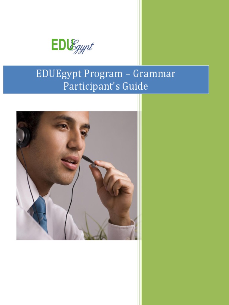 EDUEgypt Grammar Guide for Participants | PDF | Part Of Speech | Verb