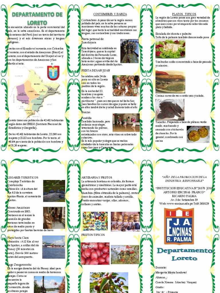 Triptico Dpto Loreto | PDF | río Amazonas | Perú