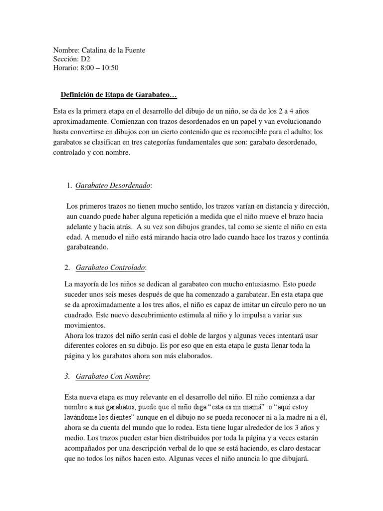 Etapas del Garabateo Infantil | PDF | Color | Dibujo