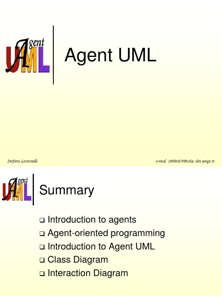 Agent UML | PDF | Unified Modeling Language | Object Oriented Programming