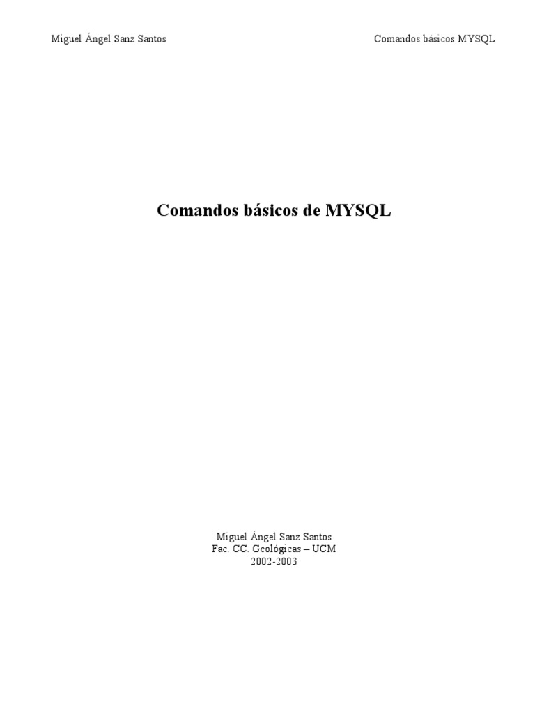 Comandos Mysql | PDF | Tabla (base de datos) | SQL