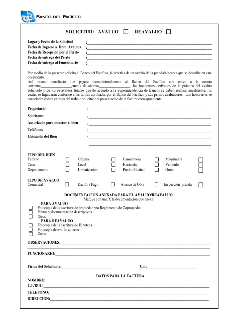 Solicitud de Avaluo | PDF | Servicio financiero y comercial | Business