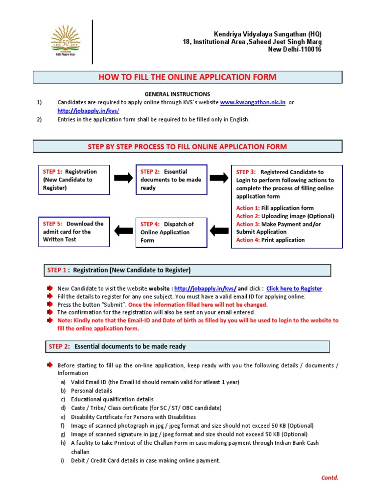 Step by Step Process To Fill Online Application Form | Download Free ...