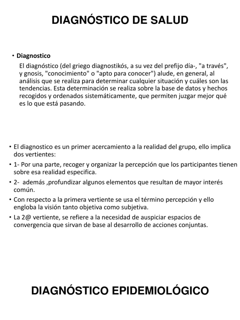 Diagnóstico de Salud | PDF | Planificación | Conocimiento