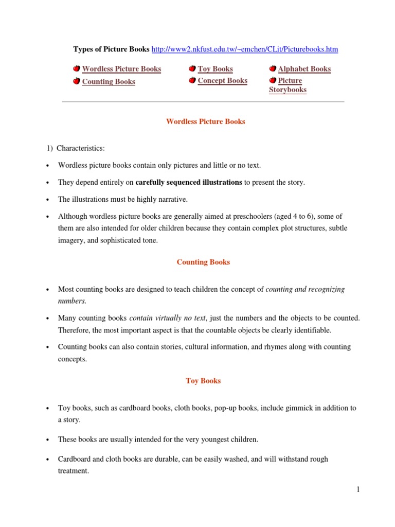 Types of Picture Books | Download Free PDF | Picture Book | Children's ...