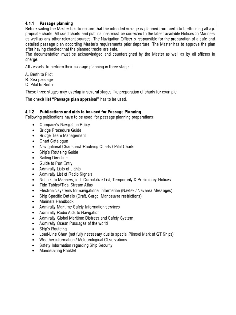 Passage Planning Guidelines and Stages | PDF | Navigator | Navigation