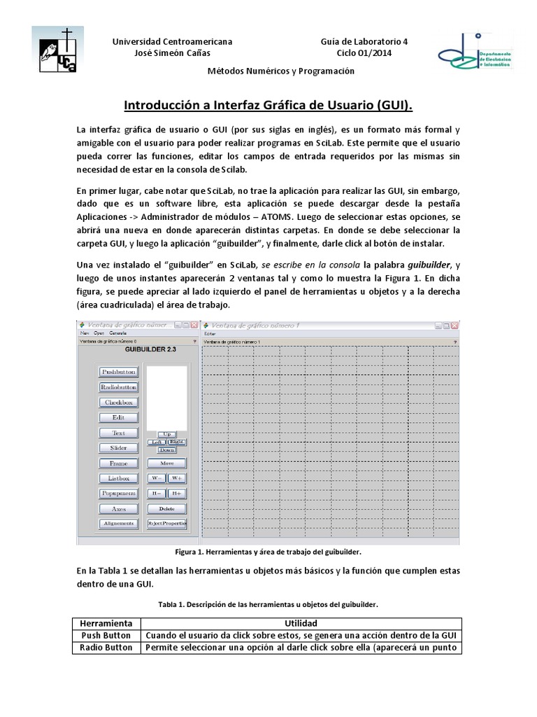 Guia 4. Introduccion A GUI | PDF | Interfaces gráficas de usuario ...