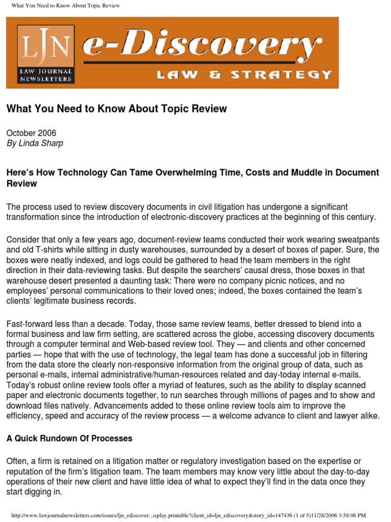 What You Need To Know About Topic Review | PDF | Business