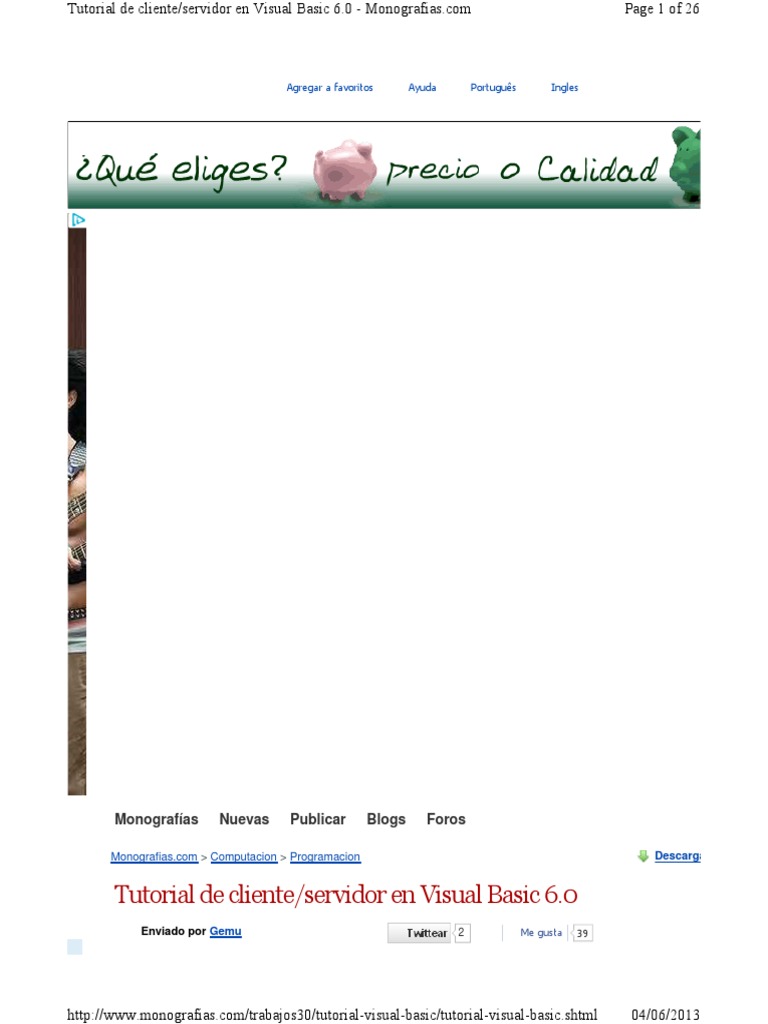Tutorial de Cliente-Servidor en Visual Basic 6 | PDF | Protocolo de Transferencia de Hipertexto ...