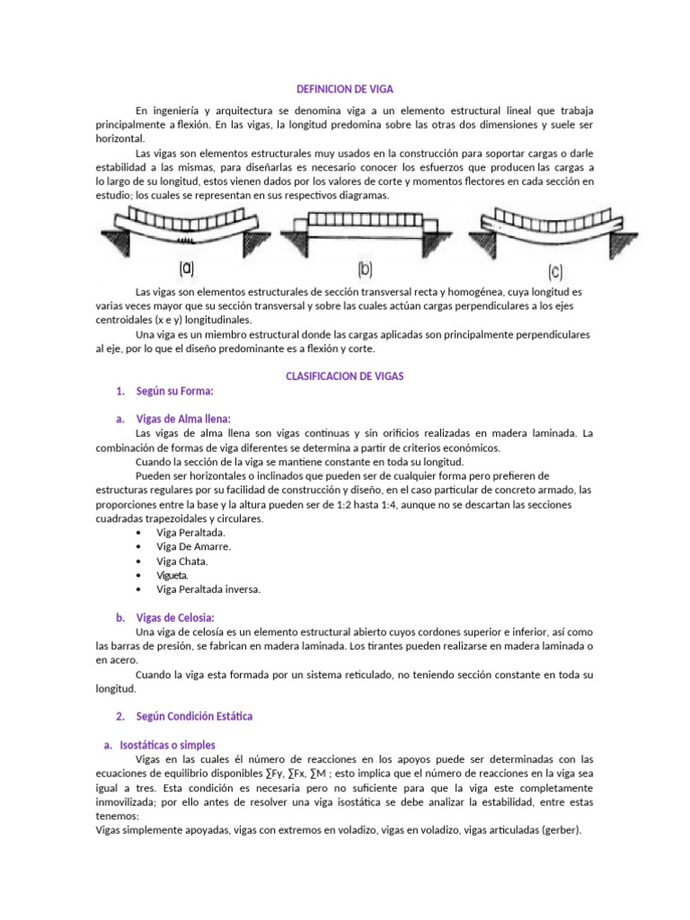 Definicion de Viga | PDF | Viga (Estructura) | Física