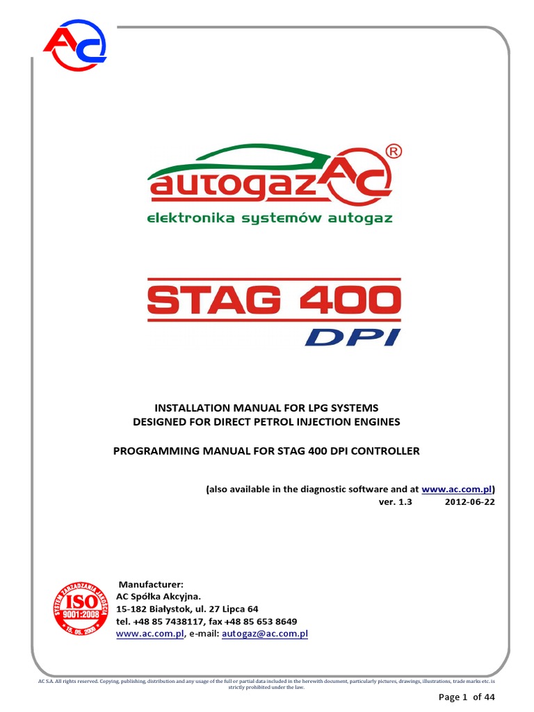 Stag 400 Dpi Manual | PDF | Fuel Injection | Tab (Gui)